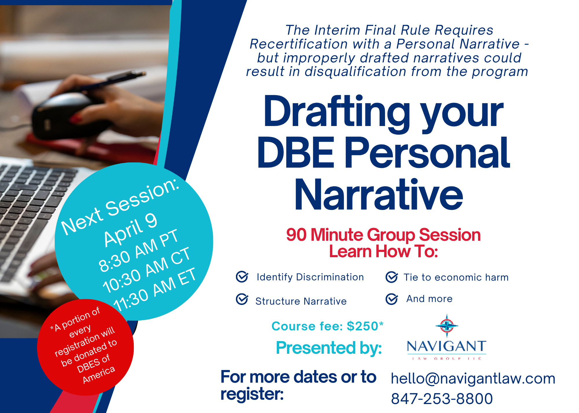 Drafting your DBE Personal Narrative – Navigant Law Group, LLC